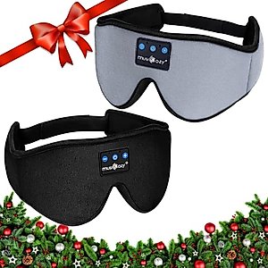 MUSICOZY Sleep Headphones Bluetooth Headband Sleeping Headphones Sleep Mask, Breathable Sleeping Eye Mask for Side Sleepers Men Women Travel Cool Tech Gadgets Unique Gifts Boys Girls, Pack of 2