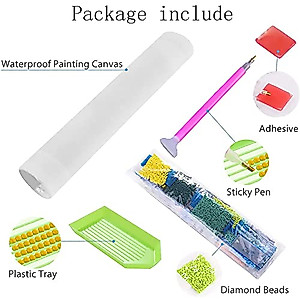 DIY 5D Diamond Painting Sunflower by Number Kits for Adults,Sunflower Diamond Painting Kits Round Full Drill Diamond Art Kits Flower Picture Arts Craft for Home Wall Art Decor 11.8x15.7 inch