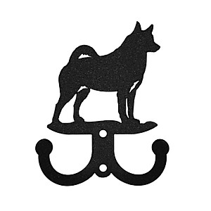 SWEN Products Norwegian Elkhound Metal 2 Hook Key Chain Holder Hanger