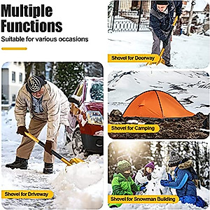 Goplus Snow Shovel for Car, 22”-32.5” Collapsible Portable Emergency Snow Removal Tool for Driveway Snowmobile Trunk, Lightweight Aluminum