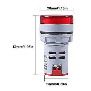 DWEII 4PCS Digital DC Voltmeter LED Display Voltage Voltmeter AC 20-500V Voltage Meter Monitor 110v 220v Volt Detetor Indicator Round Lamp Tester (2 Red and 2 Green)