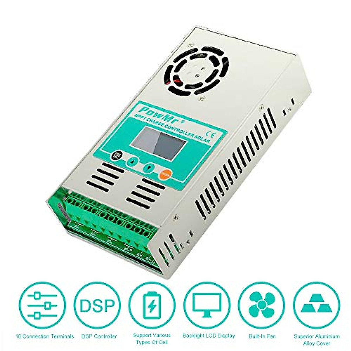 Kavolet MPPT-60A Solar Charge Controller with Fan, 12/24/36/48V Auto-Max DC150V Input, LCD Display, for Vented Sealed Gel Lithium Battery
