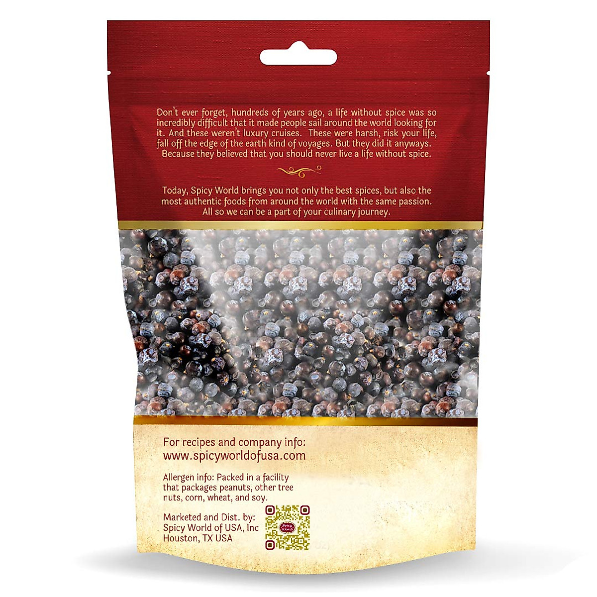 Spicy World Juniper Berries Whole 14 Ounce Bag- Pure - Great for Cooking, Drinks, Tea & More!