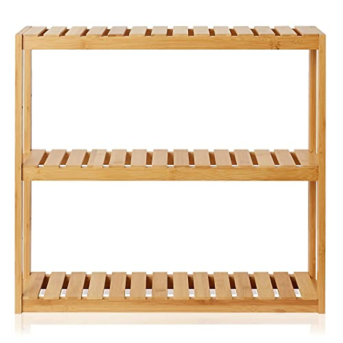 Casafield Bamboo 3-Tier Wall Mount Storage Shelf, Adjustable Shelving Unit Organizer for Bathroom, Kitchen, Living Room