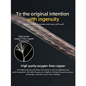 FAAEAL KZ ZSN PRO Earphone Upgraded Cable 2 Pin 0.75mm OFC Replacement Detachable Cable 3.5mm Gold-Plated Replacement Headsets Wire for KZ EDX ZEX ZS10 PRO ZAS Zax DQ6 Headphones(No Mic, C Pin)