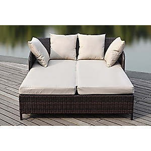 Safavieh Outdoor Collection August Titanium & Sand Daybed