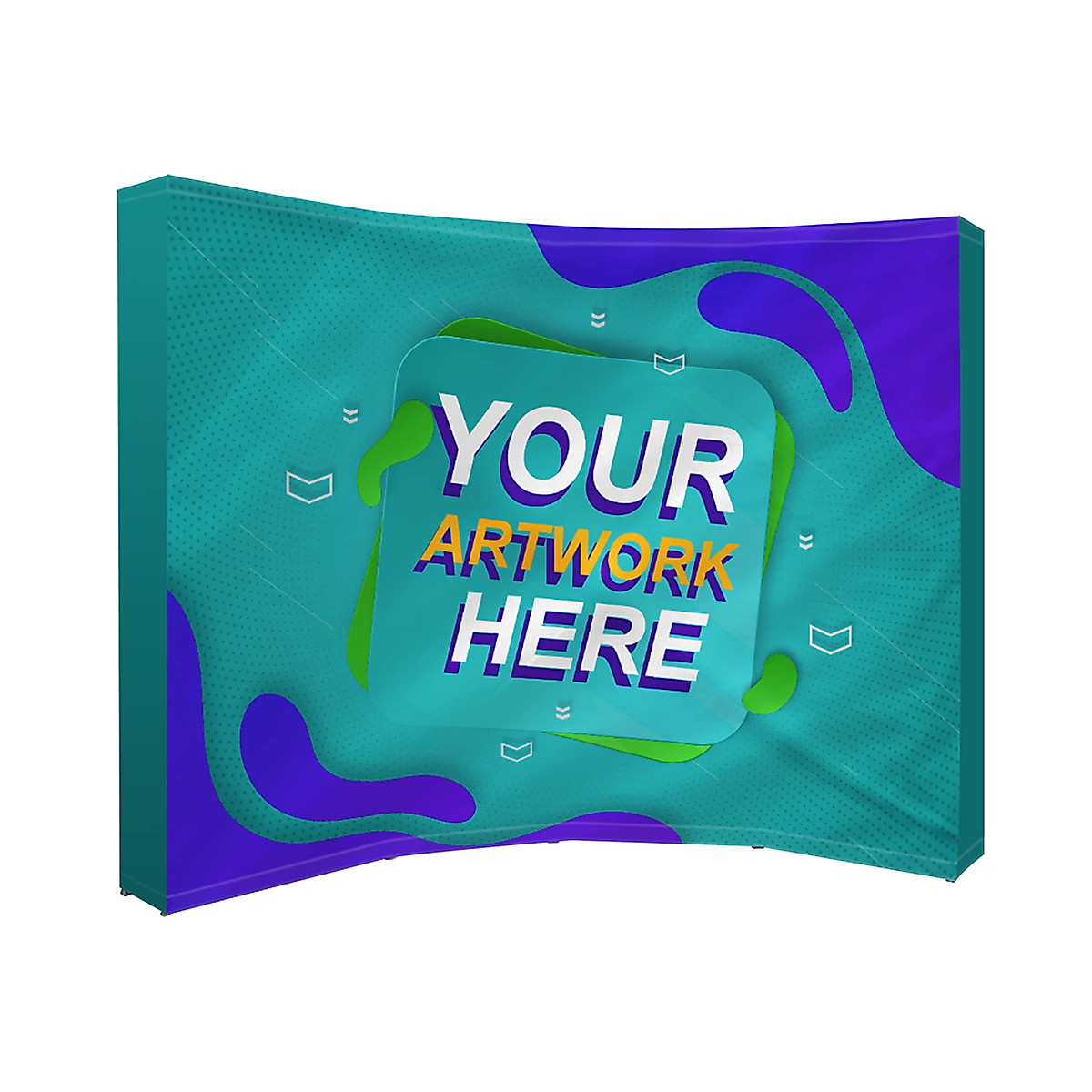 BANNER BUZZ BannerBuzz Fabric Pop Up Curved Display, Graphic with Hardware, 230 GSM, Polyester Fabric, 17 mm Pole Diameter, 1.4 mm Thick Pole, 1440 DPI Dye Sublimation Printing (10' W X 8' H)