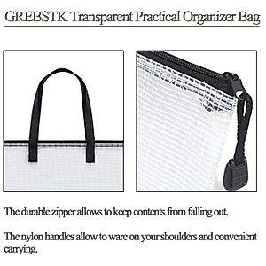 GREBSTK 2 Piece Large Posters Art Portfolio Bag 28 x 20 Inch Poster Storage Bag Board Holder with Handle and Zipper Organizer Transparent Bag for Posters, Poster Board, Painting, Bulletin Boards