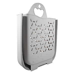 Collapsible Laundry Basket Clothes Storage Basket Dirty Cloth Basket Laundry Hamper Wall Mounted Laundry Basket Plastic Storage Bathroom Basket Organizer Tpe Child White Clothing