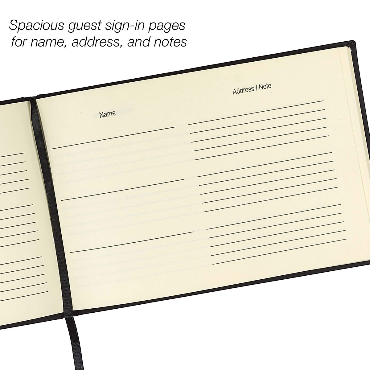 Black Guest Book – Hardcover Guest Book - 9" x 6" Guest Book with Debossed"in Loving Memory" Text – Funeral Book– Memory Book -Signature Book