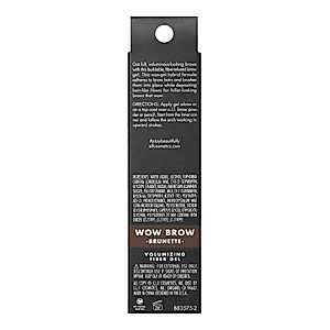 e.l.f. Wow Brow Gel, Volumizing, Buildable, Wax-Gel Hybrid, Creates Full, Voluminous-Looking Brows, Locks Brow Hairs In Place, Brunette, Fiber-Infused, 0.12 Oz