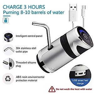 DOTSOG Water Dispenser for 5 Gallon Bottle Water Pump USB Charging Portable Electric Drinking Water Bottle Pump Dispenser for Home Kitchen Office