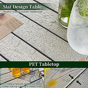 Astomi 7 Pieces Outdoor Dining Set: All-Weather Wicker Outdoor Patio Furniture with Table All Aluminum Frame for Lawn Garden Backyard Deck Patio Dining Set with Cushions