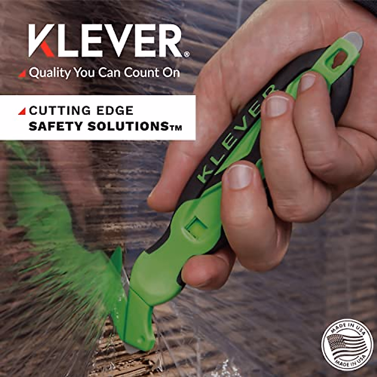 Klever Kutter, NSF Certified for Non-Splash Zone, Klever Innovations Stainless Steel Package Opener, Safety Cutter, Utility Knife, Red, 20/pk (KCJ-1RSS)