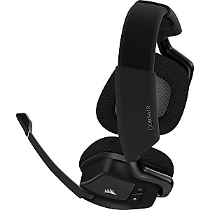 Corsair Void Elite RGB Wireless Gaming Headset (7.1 Surround Sound, Low Latency 2.4 GHz Wireless, 40ft Wireless Range, Customisable RGB Lighting, Durable Aluminium with PC, PS4 Compatibility) - Black