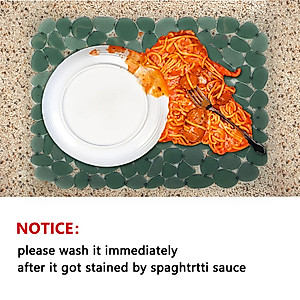 Yiter Sink Mat, 2Pcs Adjustable PVC Pebble Sink Protector for Stainless Steel or Porcelain Sink, Dish Drying Mat for Bathroom Kitchen Sink Countertop, 15.8 x 12 inch (2, Green)