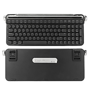 Red Switch Typewriter Mechanical Keyboard, 100 Keys RGB Backlight Retro Bluetooth Gaming Keyboard, Keyboard for Windows for Android for iOS (Black)