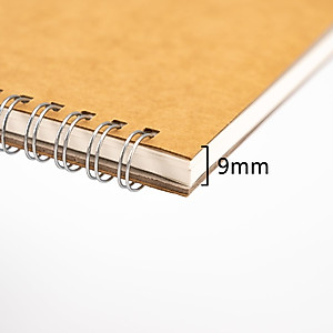 DSTELIN 10 inch x 7.5 inch, 100GSM, Blank Spiral Notebook, 3-Pack, Soft Cover, Sketch book, 100 Pages / 50 Sheets, with writing backboard, (Brown)