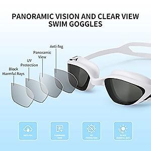 COPOZZ Swimming Goggles Men Women, Youth Swim Goggles Anti-fog Lenses Anti Uv No Leaking Adult Teenagers Pool Water Glasses