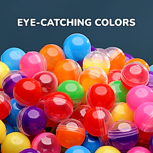 Capsule Vending Machine Translucent Round Capsules Empty 100 pcs 1.1 inch - Gumball Machine Capsules Bulk Party Favors Containers - Easter Basket Stuffers Gifts Pinata Stuffers DIY Craft Supplies