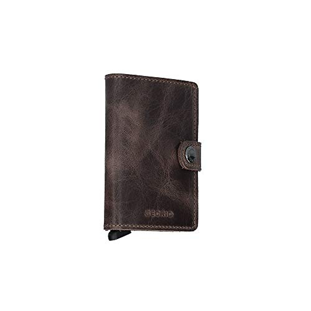 Secrid Mini Wallet, Vintage Chocolate, Genuine Leather with RFID Protection, Holds up to 12 Cards
