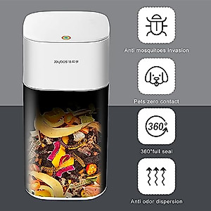 funest Bathroom Trash Can with Lids, 2.6 Gallon Small Plastic Garbage Cans with Press Pop-up Top Lid, Slim/Narrow Office Rubbish Can, Dog/Cat-Proof Trash Bin, Waterproof Wastebasket, White