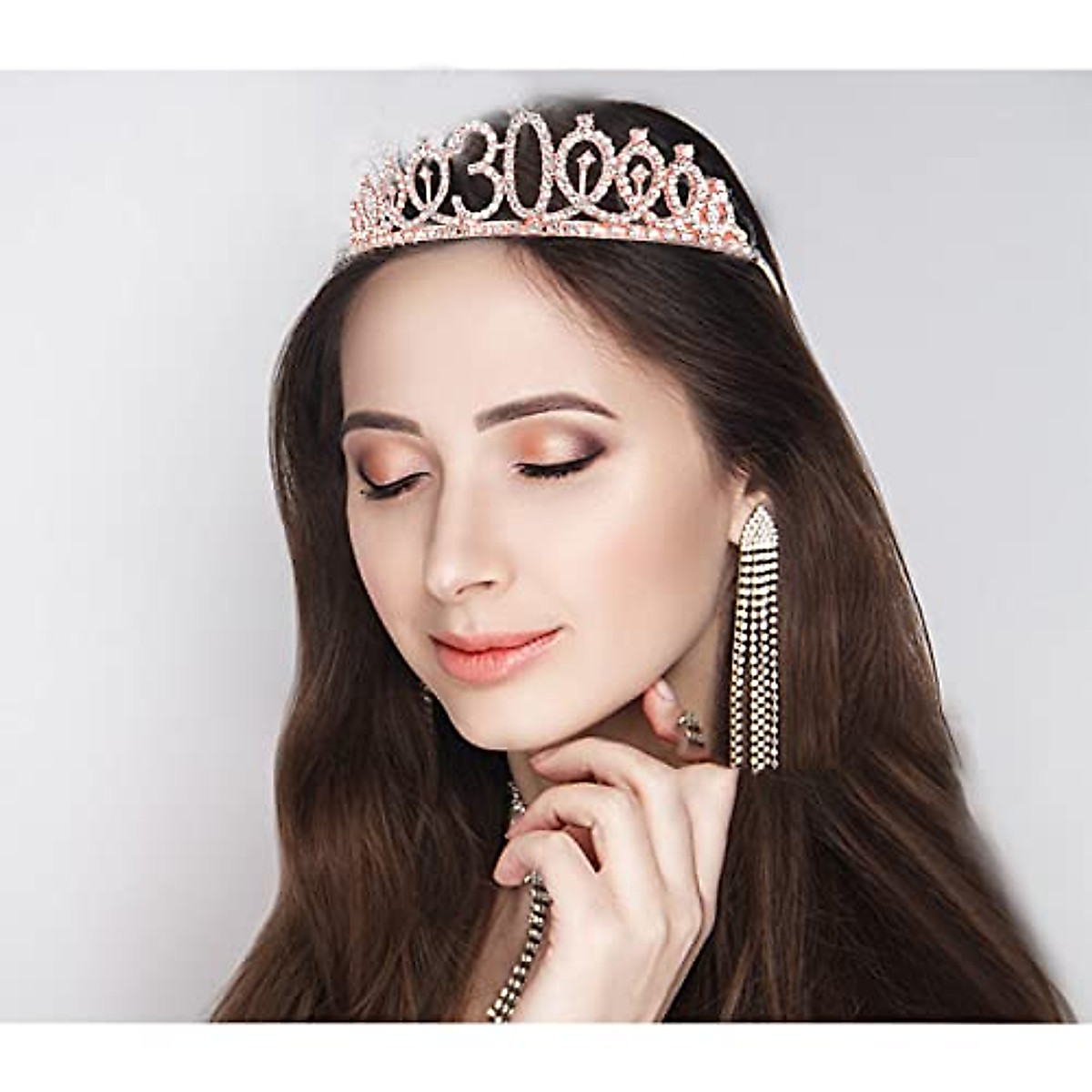 30th Birthday Sash and Tiara for Women, 30th Birthday Decorations for Women, 30th Birthday Sash, Rose Gold 30 & Fabulous Birthday Sash and Tiara for Women, 30th Birthday Gifts for Her