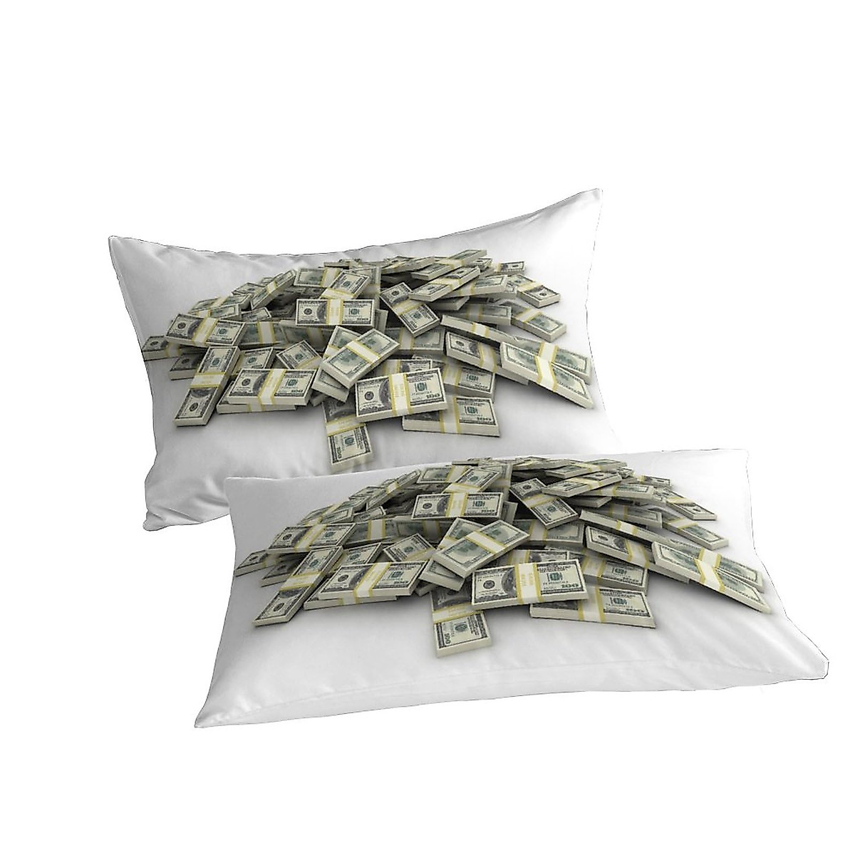Dollar Currency Bed 3-Piece Theme Decoration, Fun Art Quilt Cover, Banknote Theme Decoration Bed Duvet Cover, Bedroom Room Personality Decoration 3-Piece Set Single（135x200cm）