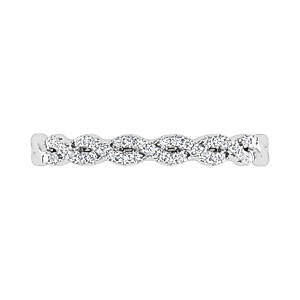 1/10 Carat Twisted Diamond Wedding Band Ring in 10k White Gold - IGI Certified (Ring Size 8.25)