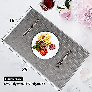 HOMEXCEL Kitchen Towels 6 Pack,Soft and Super Absorbent Hand Towels,Lint Free Waffle Weave Check Plaid Washcloths Bath Towel for Travel Gym Hotel,15 x 25 inch