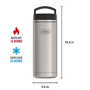 ICON SERIES BY THERMOS Stainless Steel Water Bottle with Screw Top Lid, 32 Ounce, Matte Stainless Steel