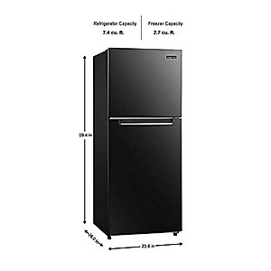 Magic Chef HMDR1000BE Top Freezer Refrigerator in Black 10.1 cu. ft.