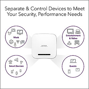 NETGEAR Wireless Desktop Access Point (WAX214PA) - WiFi 6 Dual-Band AX1800 Speed | 1 x 1G Ethernet PoE Port | 802.11ax | WPA3 Security | Up to 4 Separate SSID Networks | with Power Adapter
