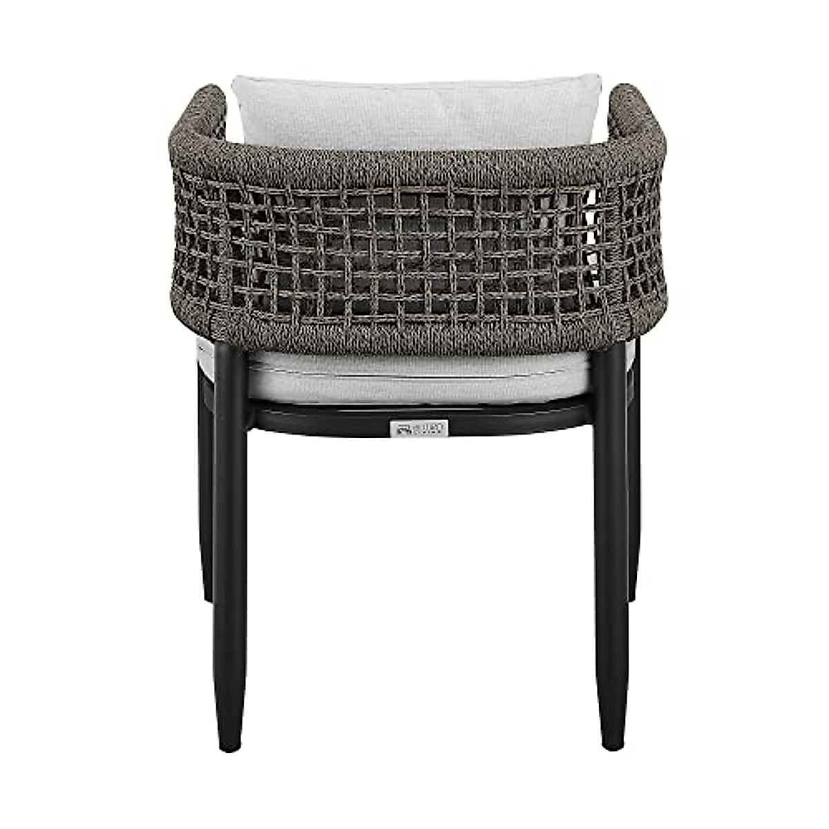 Armen Living Felicia Modern Outdoor Patio Dining Chair, Standard, Black