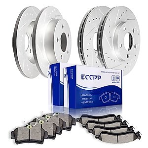 ECCPP Brake Rotor and Ceramic Brake Disc Pad Kit Front Rear fit for Ford Mustang 1994 1995 1996 1997 1998 1999 2000 2001 2003 2004 for Ford Mustang