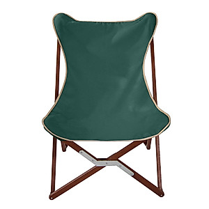BYER OF MAINE - Pangean Butterfly Chair, Easy to Fold Hardwood Sling Chair for Beach and Camping - 34" H x 23" W, 27" D, Single - Green