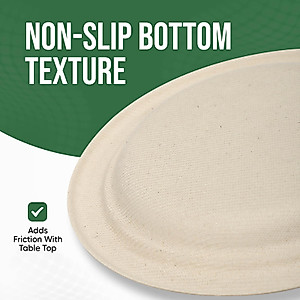 TaidMiao 7 Inch Paper Plates 100 Pack - 100% Compostable Disposable Plates, Heavy Duty Dessert Plates, Biodegradable Sugarcane Plates for Party (Microwavable, Oil/Water Proof, Eco-Friendly, Brown)