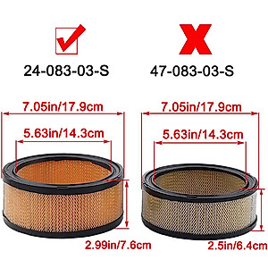 Hippotech 24-083-03-S 2408303 Air Filter Tune Up Kit with 24 083 02-S Pre Cleaner 52 050 02-S Oil Filter for Kohler 2408303 CV18-CV25 CH730-CH740 CV675-CV740 CH18-CH25 18HP-25HP Engine Lawn Mower