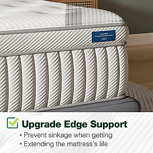 Lechepus King Mattress,14Inch Memory Foam Hybrid Mattress with 7-Zone Pocket Spring,King Size Mattress in Box, Medium Plush Mattress for Back Pain Relief,Motion Isolation,CertiPUR-US