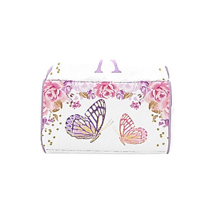 XOZOTY Purple Flower Butterfly Diaper Bags Backpack Personalized Baby Bag Nursing Nappy Bag Travel Tote Bag Gifts