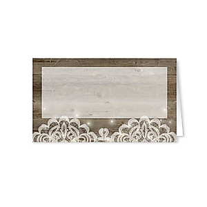 Stonehouse Collection Rustic Wedding Place Cards- 25 Guest Seating Name Cards Folded Table Tent - Let's Celebrate Wedding & Party Table Tents(Rustic Lets Celebrate)