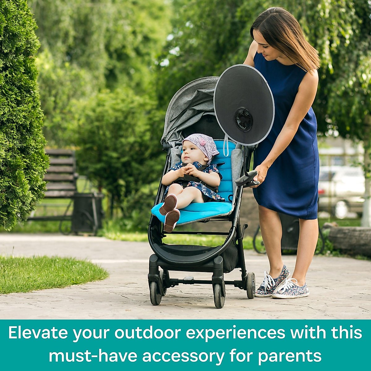 COOLSHADE UPF50 Sunshade by BUGGYGEAR - Easy Folding and Take with You Anywhere - Clamp it on a Chair or Baby Stroller - Collapsible, Compact, and Easy to Use - Protect Your Babys from The Sun