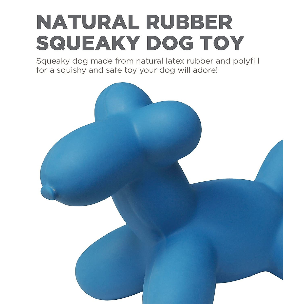 Outward Hound Latex Blue Rubber Balloon Dog Squeaky Dog Toy, XS
