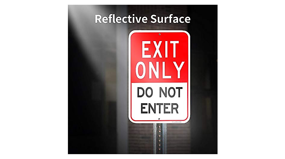 2-Pack Exit Only Do Not Enter Signs - Reflective Aluminum, 18x12"