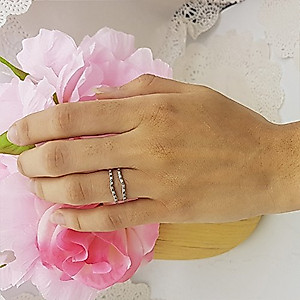 Dazzlingrock Collection Round Alternate Black Diamond & White Diamond Wedding Enhancer Guard Ring for Women in 10K White Gold, Size 8