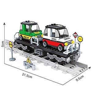 General Jim's Car Transport Train Cars 186 Piece Modular Building Block Bricks Train Set Building Toy and Bricks Building Blocks - for Teens and Adults