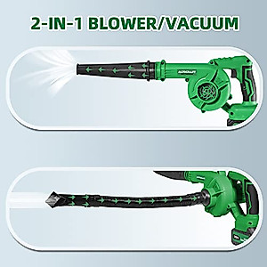 ALTOCRAFT 2-in-1 Jobsite Cordless Blower & Vacuum,20V Max Lightweight Handheld Small Dry Leaf Sawdust Blower Cleaner with 3.0Ah Battery and Charger,110MPH for Workshop Car Dust Blowing and Vacuuming