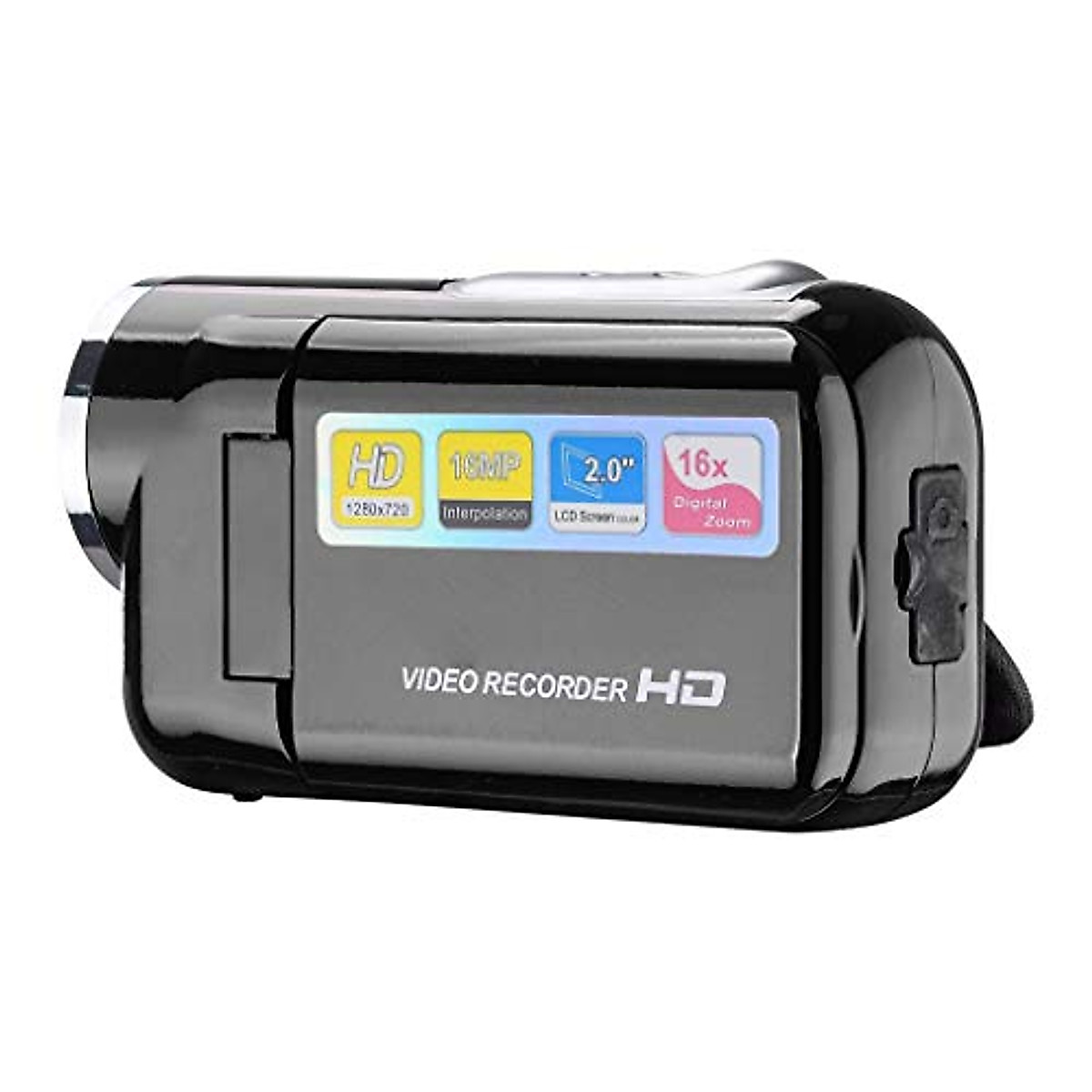 Digital Camera 16MP Compact Camera with LCD Screen Vlogging Video Camera Auto Focus Digital Point and Shoot Time Lapse Camera 4X Digital Zoom for Kids,Students, Teens, Black