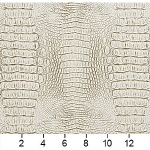 G032 White and Gray Crocodile Faux Leather Vinyl by The Yard