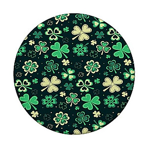 Green Ireland Shamrock St Patricks Day Gift PopSockets PopGrip: Swappable Grip for Phones & Tablets PopSockets Standard PopGrip